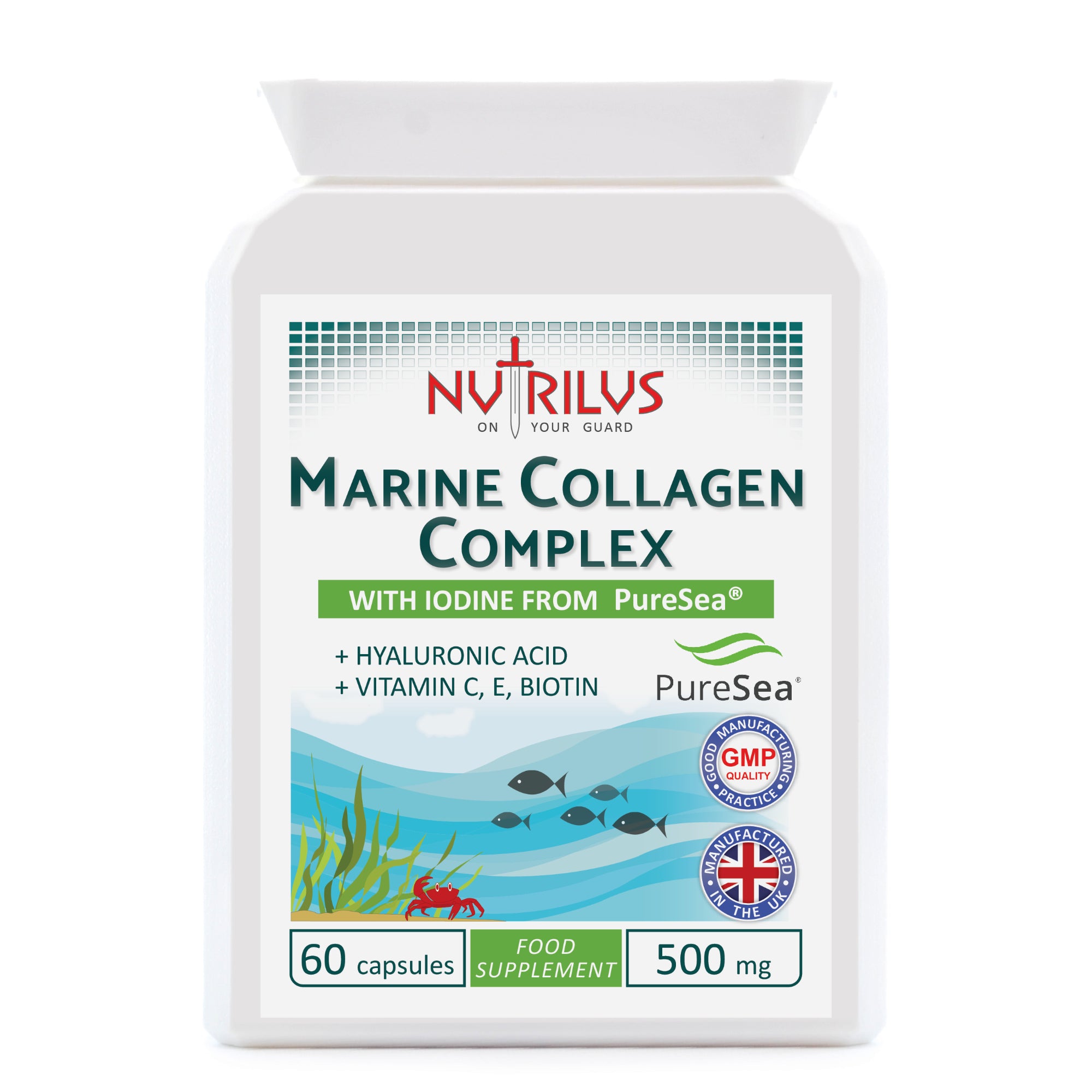 Collagen Complex with PureSea® Seaweed 60 Capsules 500mg – Nutrilus