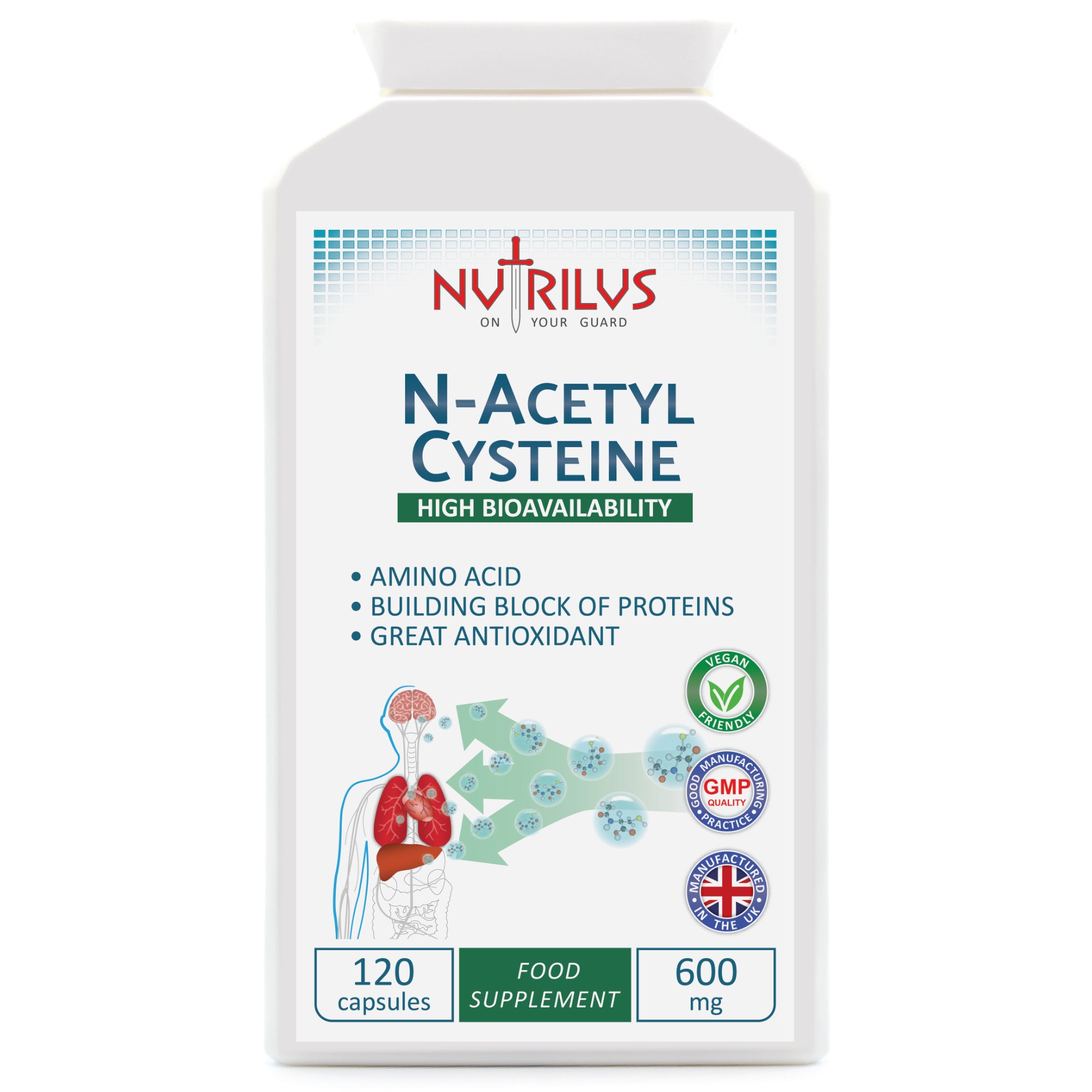 N-Acetyl Cysteine (NAC) 120 Capsules 600mg – Nutrilus